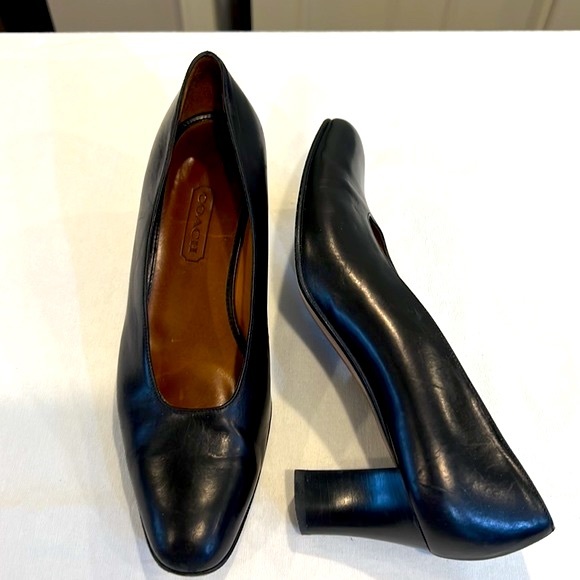 Coach | Shoes | Vintage Coach Classic Business Blue Heeled Leather Shoe ...